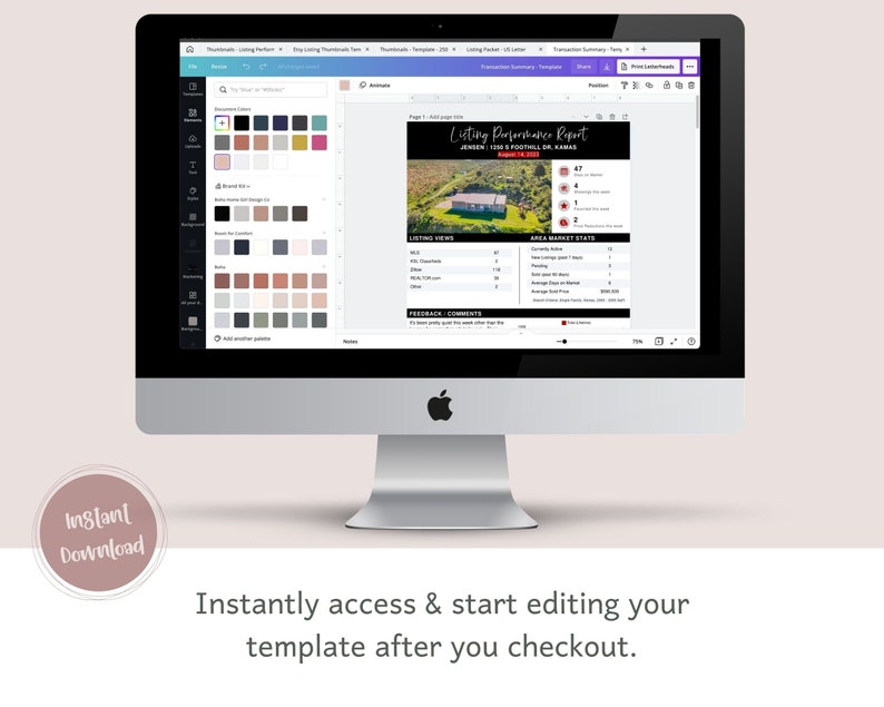 Real Estate Listing Performance Report Template: Weekly Update (canva ...