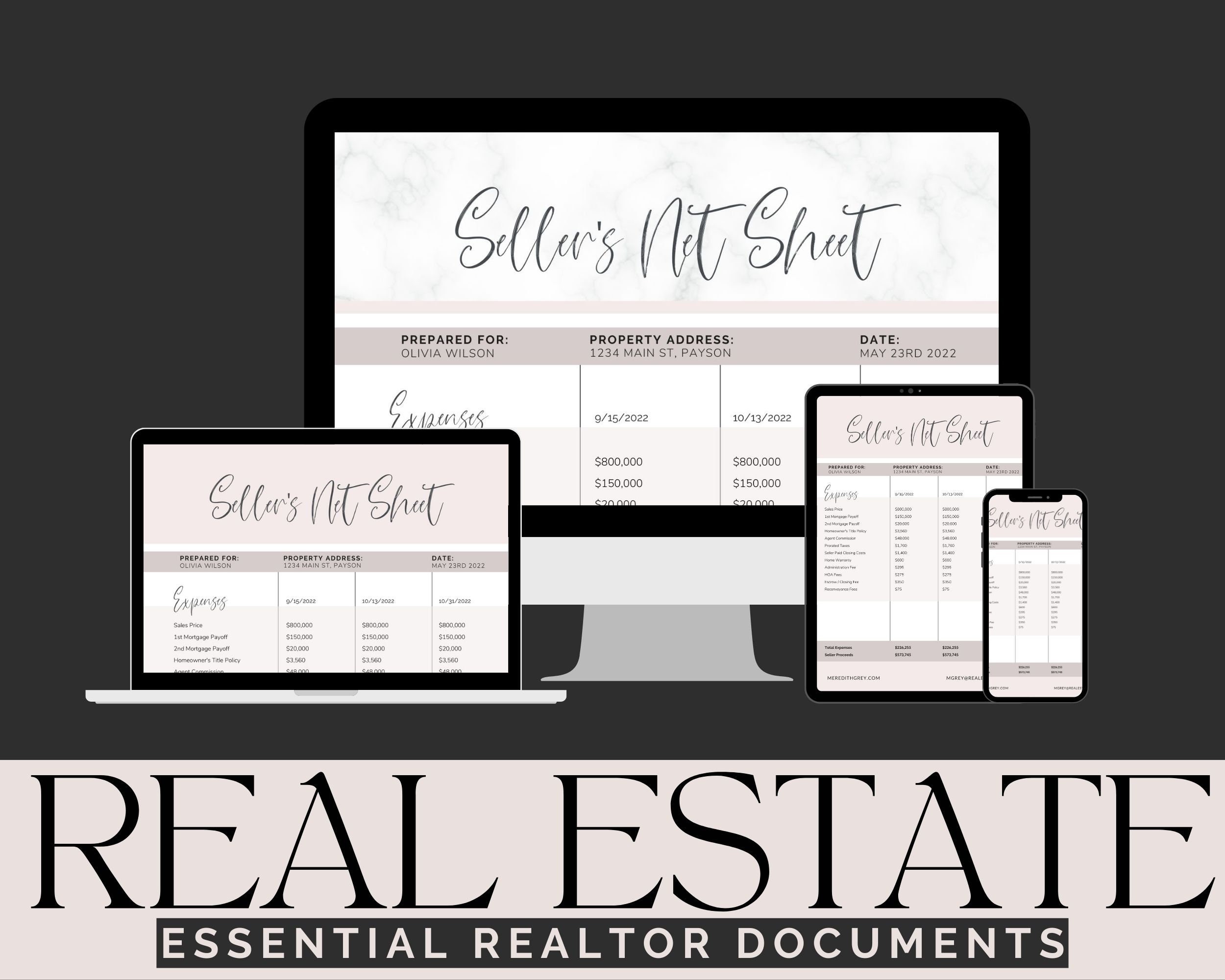 Seller Net Sheet Real Estate Canva Template Realtor Estimated Net Sheet ...