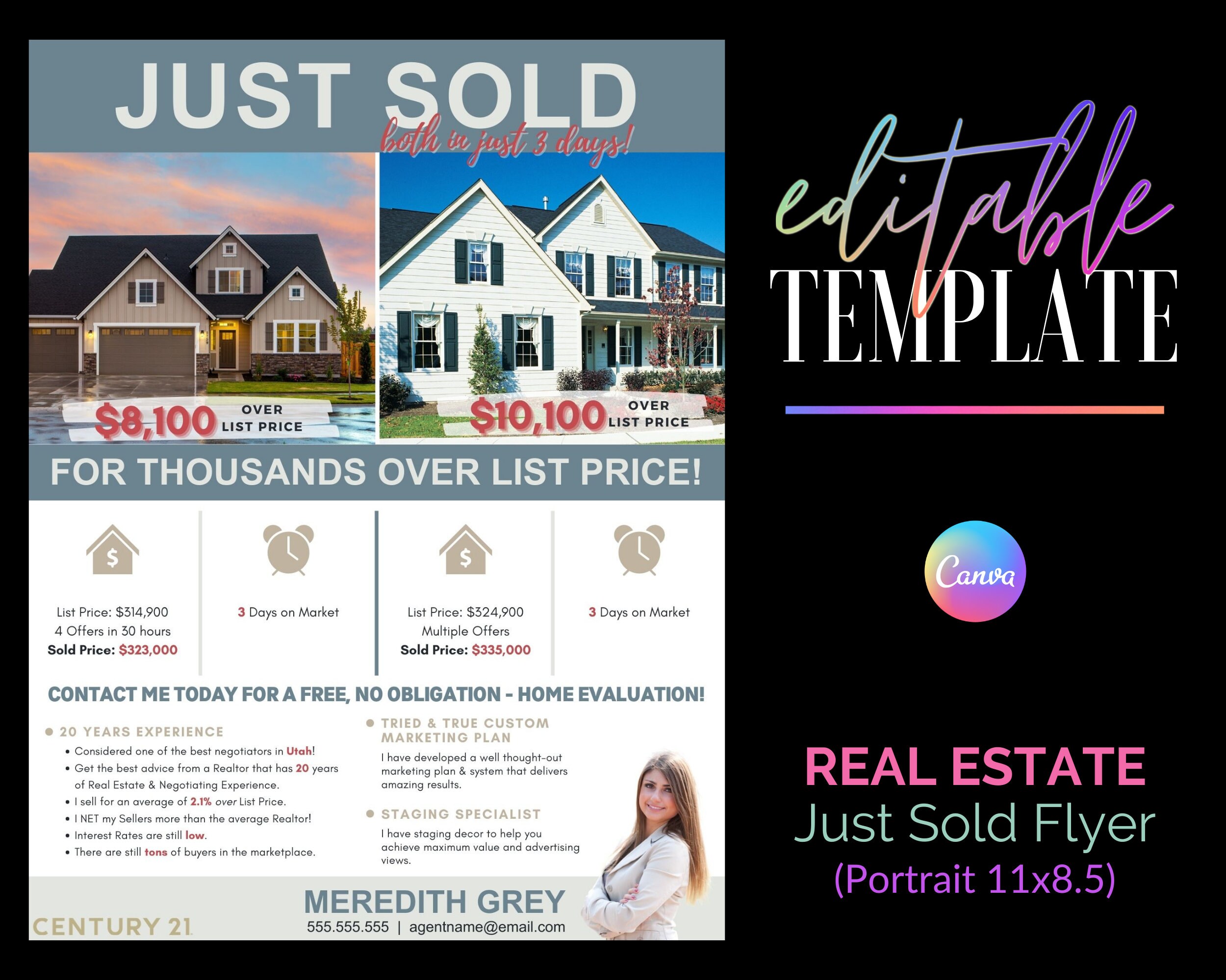 Just Sold Flyer Template Etsy