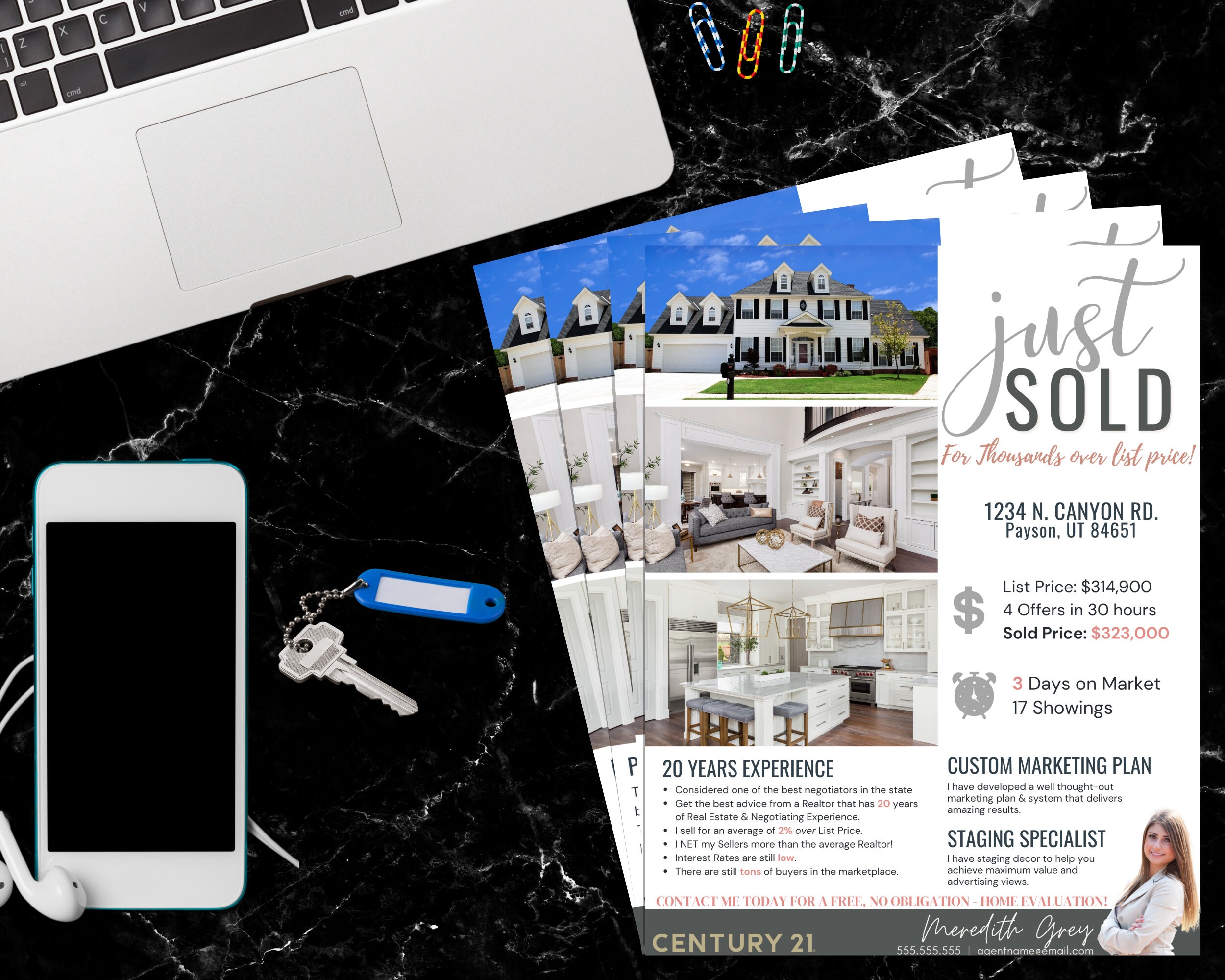 Just Sold Real Estate Flyer Canva Template for REALTORS and - Etsy UK