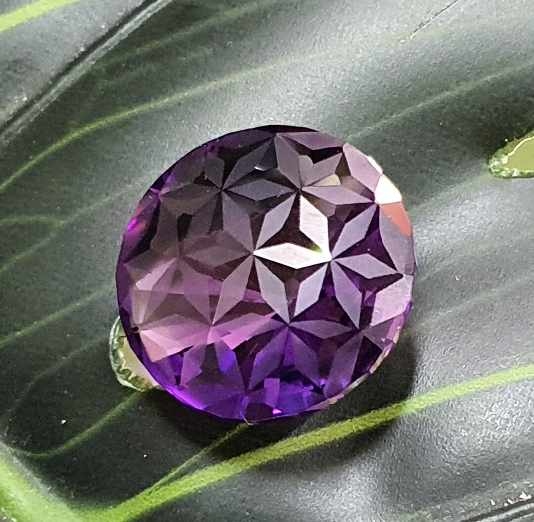 Round Amethyst Fantasy Cut Amethyst Hand Carved Hand Cut Floral ...