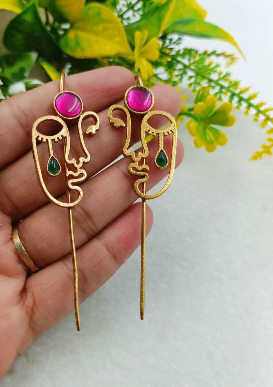 Bar Ear Pin Face Bar Ear Pin Ear Climber Earring Ear Needle Earring Ear ...