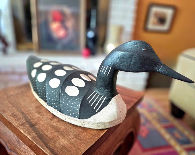 William Mosley Duck Decoy Canvas Over Wire, Wood Bottom, Glass Eyes ...