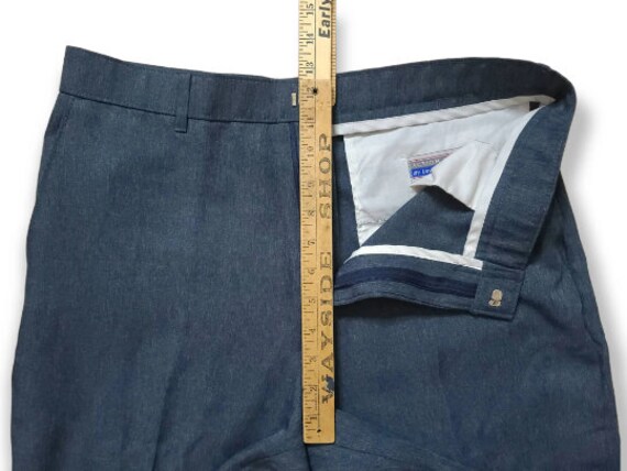 1980s Levi's Action Slacks: Vintage Blue Gray Polyest… - Gem