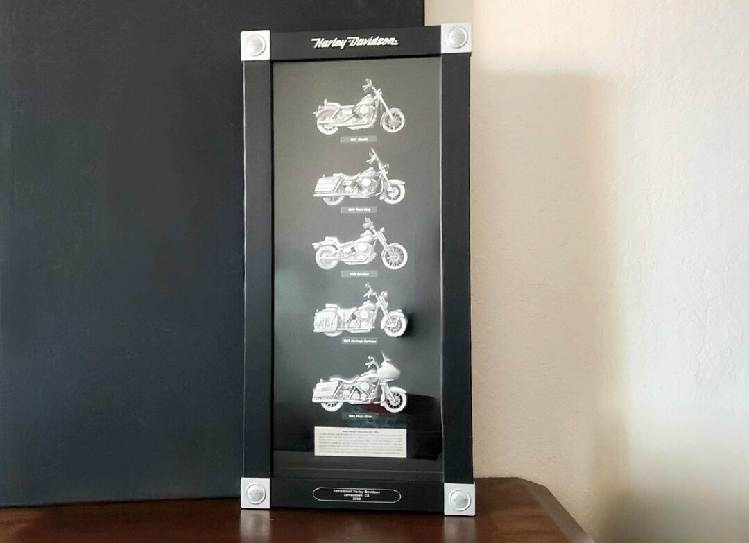 Motorcycles in the '90s 3D Shadow Box Wall Mount Harley Davidson ...