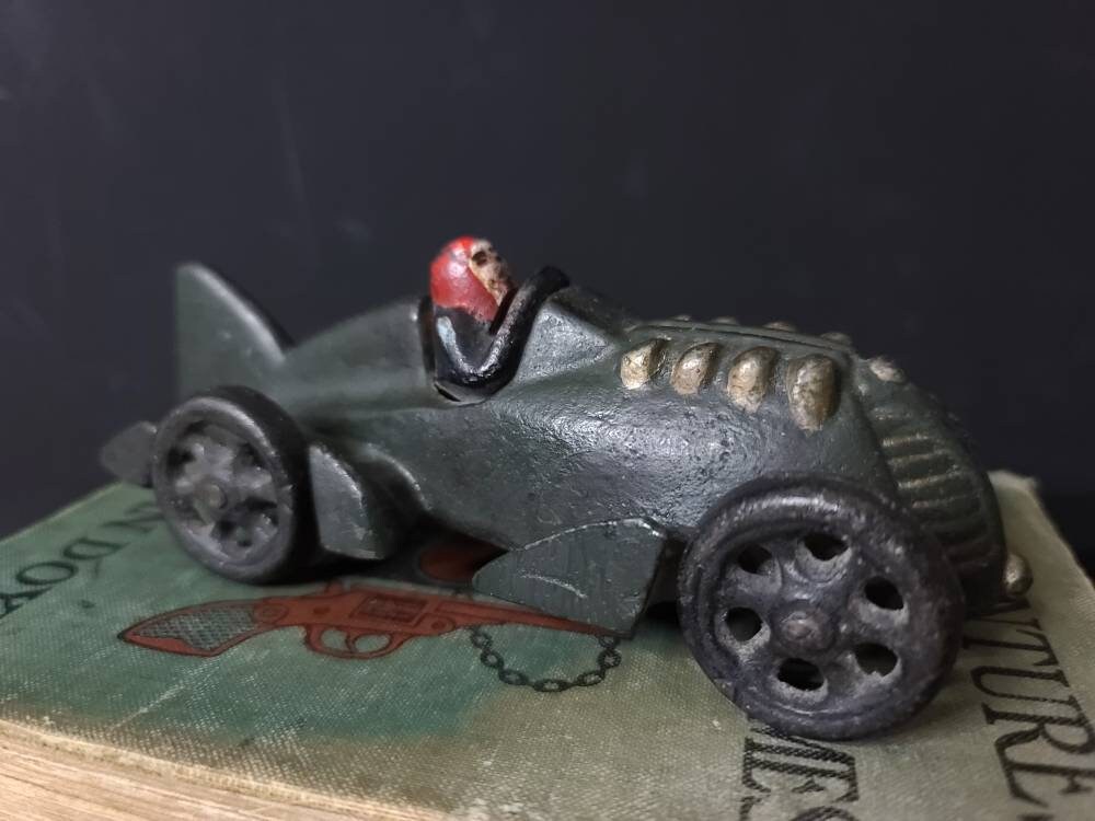 VERY NICE VINTAGE 1920'S CAST IRON A.C. WILLIAMS BOATTAIL RACE CAR ...