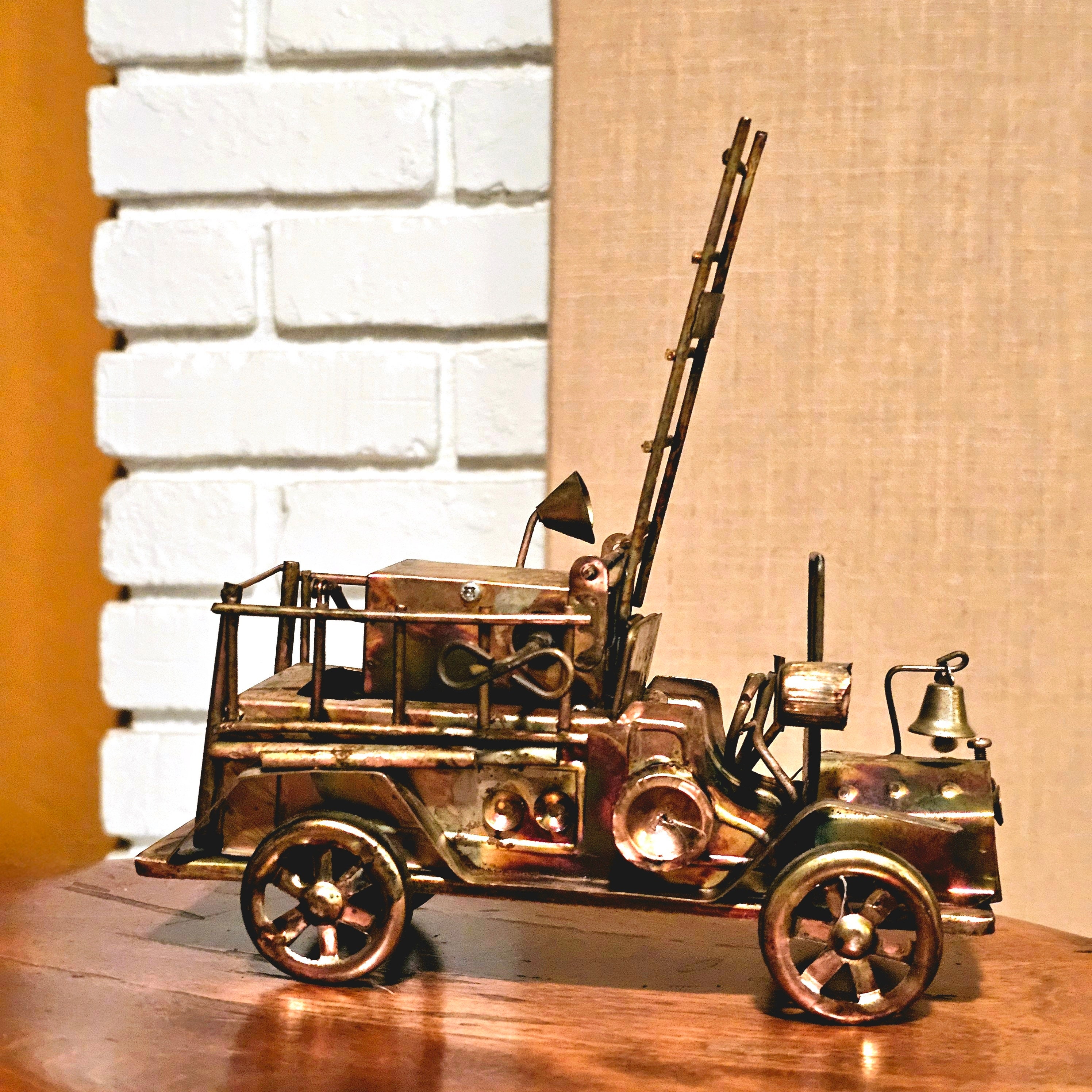 70s Rainbow Metal Fire Truck Music Box by Berkeley Designs, WORKS and ...