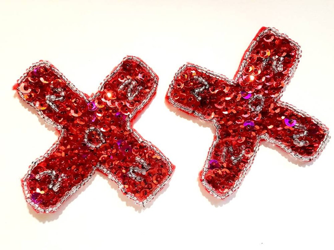 Nippies in the Shape of X With the Word Non Sequin and - Etsy
