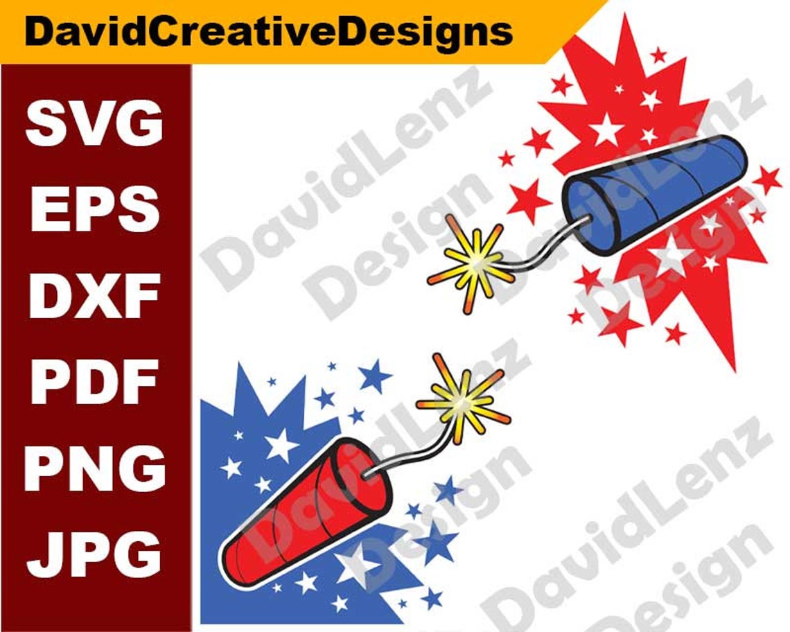 Firecracker Svg Cut File Hand Drawn - Etsy