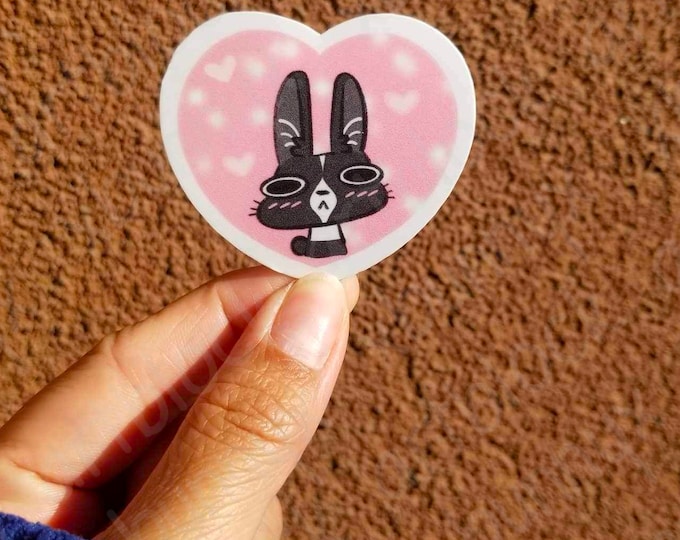 Black Dutch Rabbit Sticker Cute Printed Vinyl Bunny Sticker, Waterproof ...