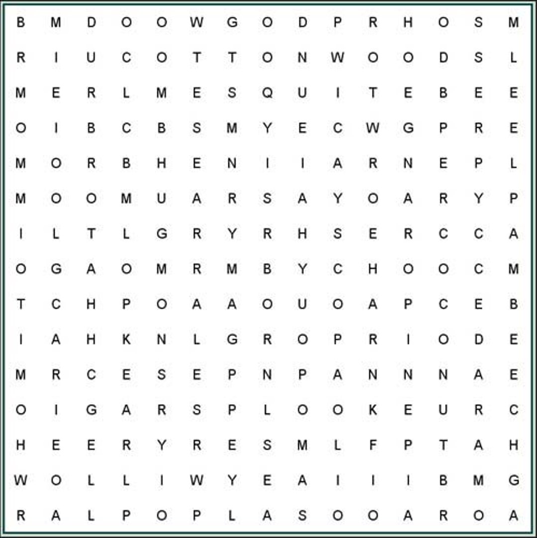 Word Search Puzzle trees ... With Word Clues - Etsy