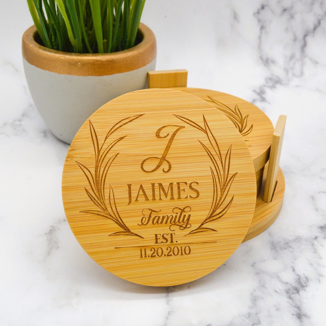 Wedding Coasters, Housewarming Gift, Personalized Coasters, Engraved ...