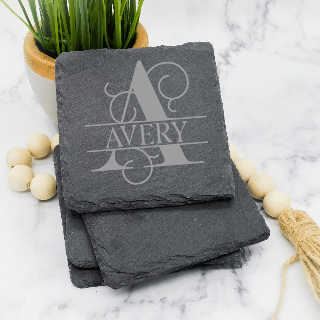 Custom Slate Coasters, Monogram Coasters, Personalized Coaster ...