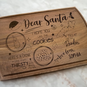 Christmas Cutting Board, Santa Cookie Tray, Santa Treat Board, Santa ...