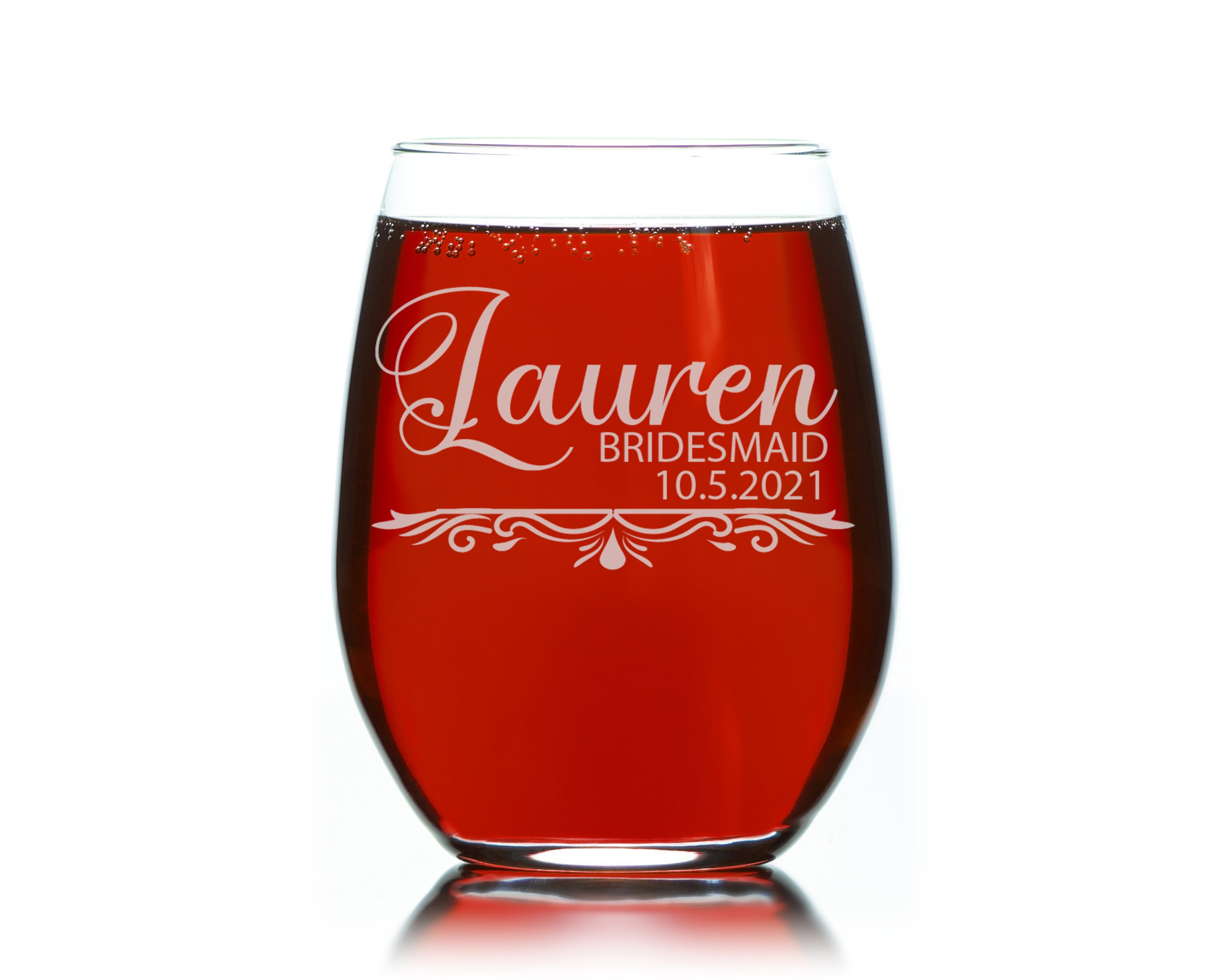 Personalized Stemless Wine Glasses Bridesmaid Wine Glasses Etsy