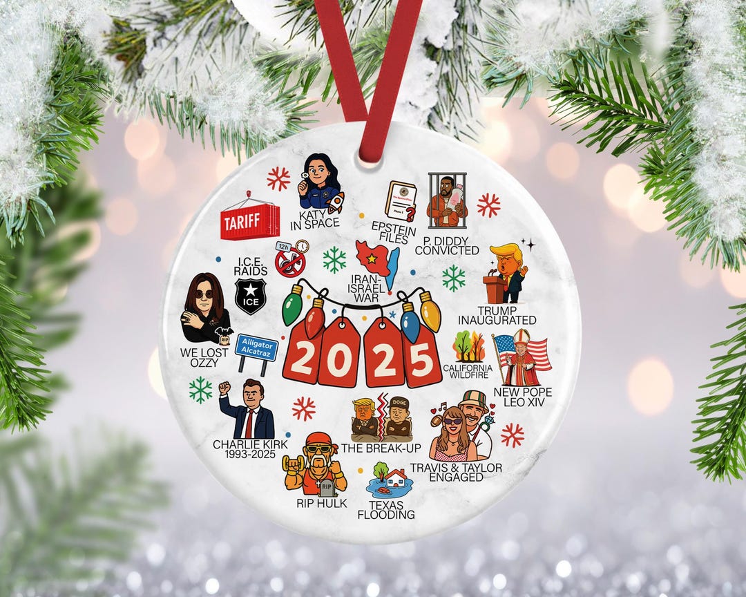 2025 Year in Review Ornament, 2025 Christmas Ornament, Major Notable ...