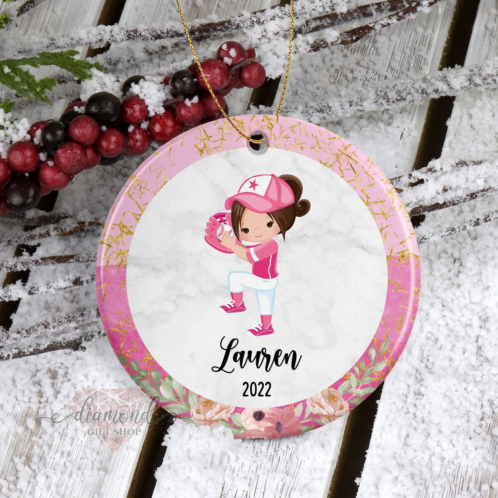 Softball Ornament Softball Gift Softball Team Gift Girls - Etsy