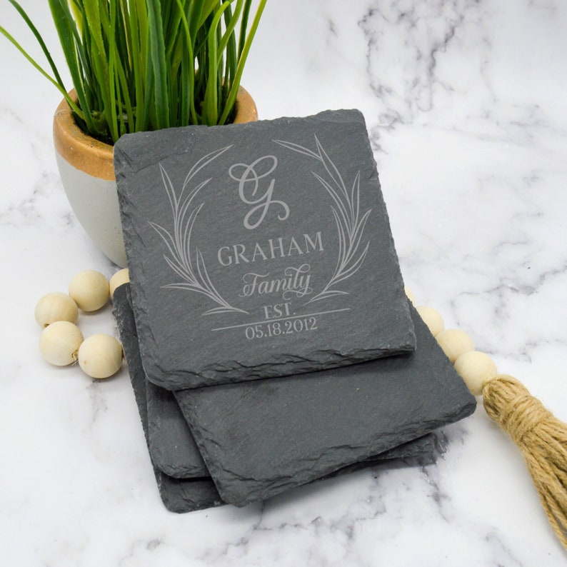 Custom Slate Coasters Monogram Coasters Personalized - Etsy