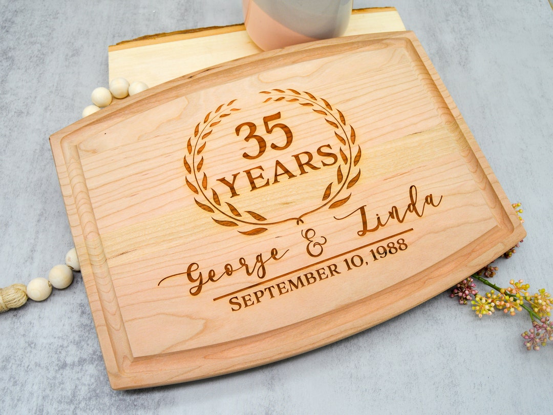 35th Anniversary, Parents Gift, Anniversary Cutting Board, Parents ...