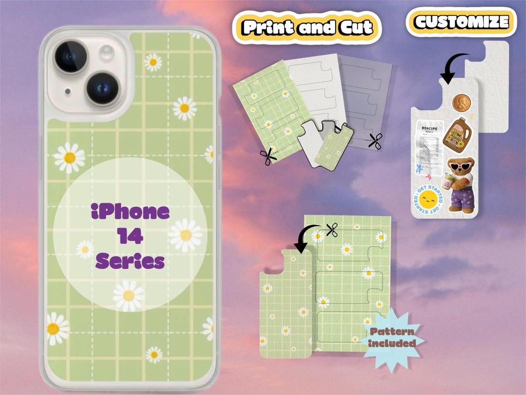 IPhone 14 Case Insert Template: Printable DIY Phone Case Backing ...