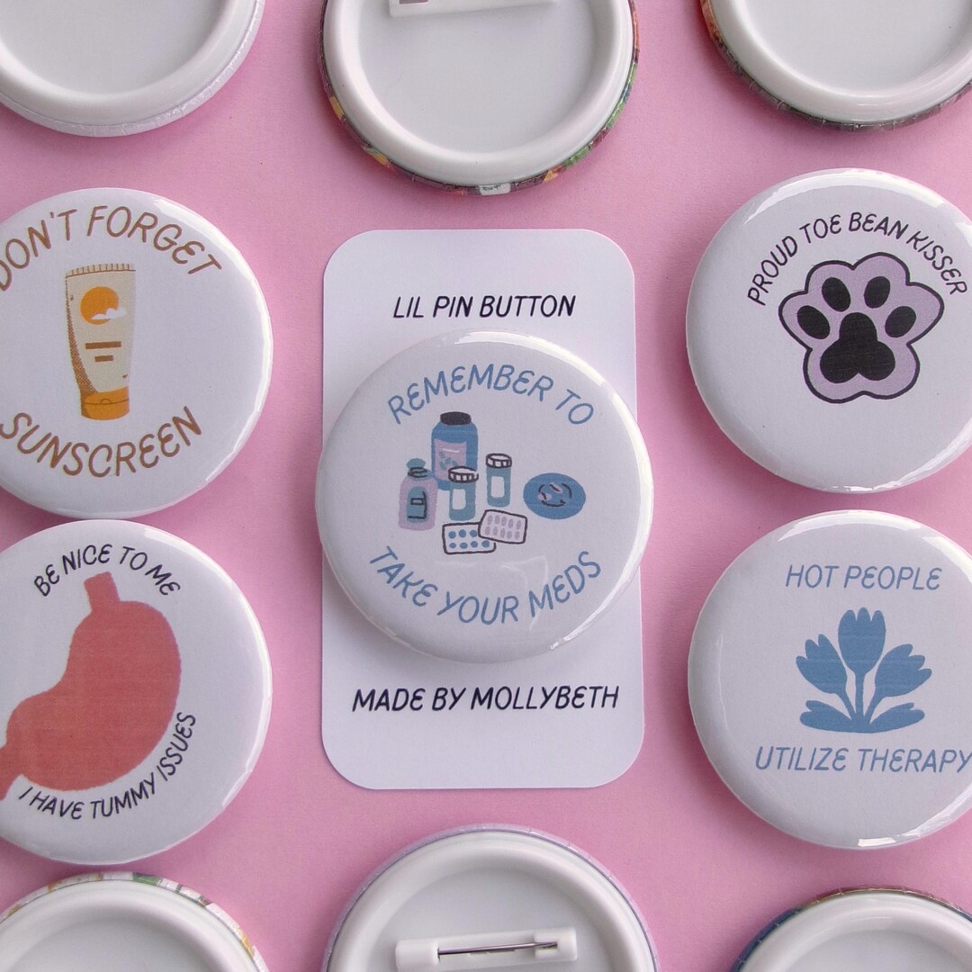 Positive Affirmation Pin Button Badges: Handmade Purse Charm - Etsy