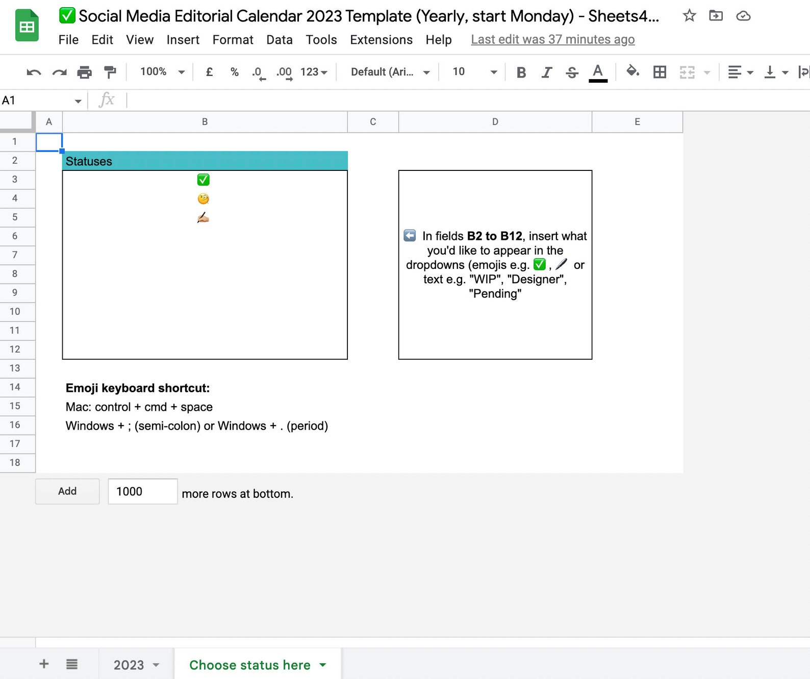 2023 Social Media Content Calendar Template Google Sheets Template ...