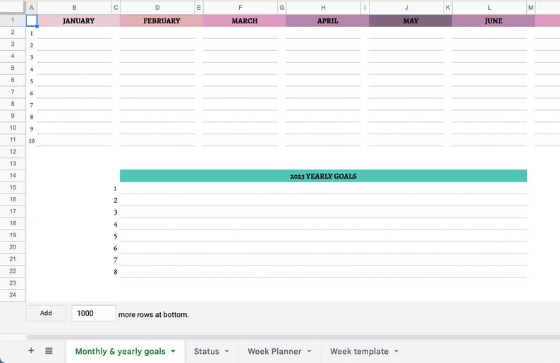 2023 Google Sheets Digital Planner 2023 Digital Planner - Etsy