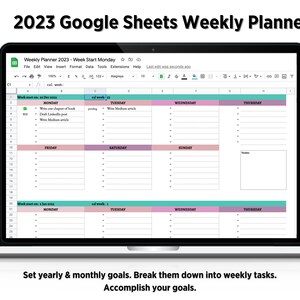 2023 Google Sheets Digital Planner 2023 Digital Planner - Etsy