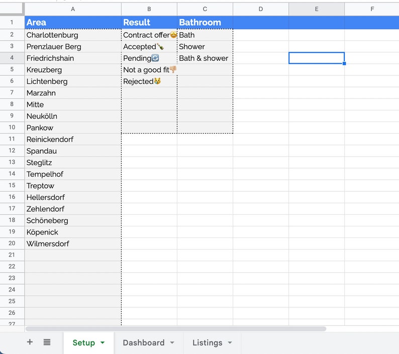 Apartment Hunter Tracker | Google Sheets Template | Apartment Search ...