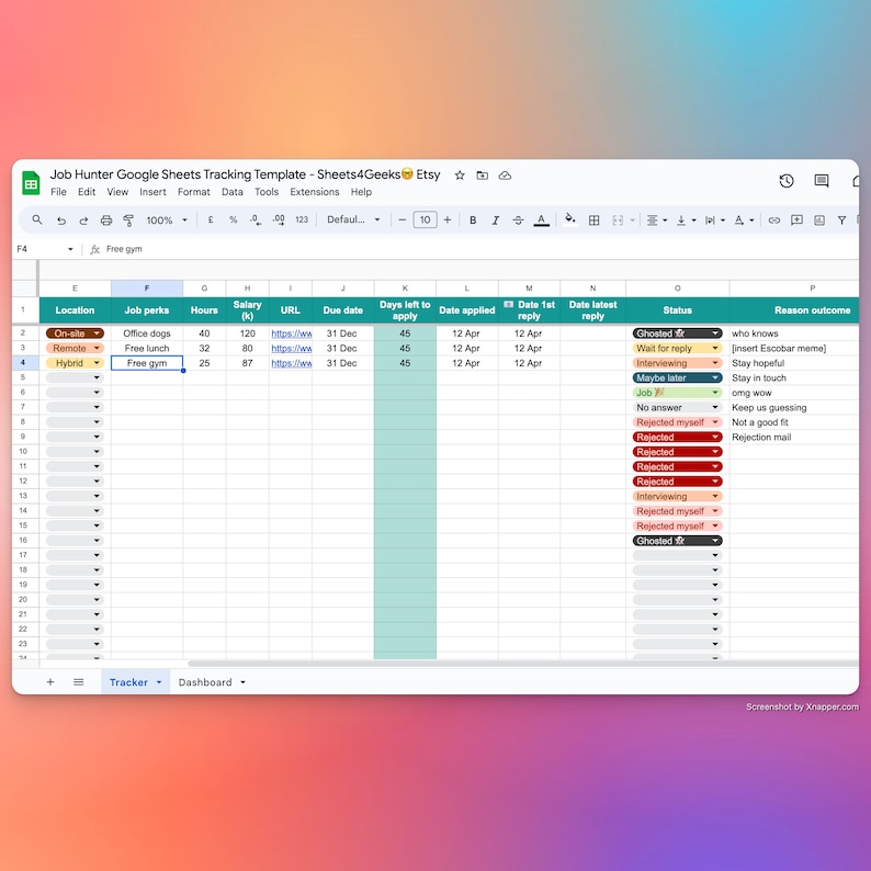Simple & Easy Job Search Tracker Job Hunter Track Jobs Google Sheets ...