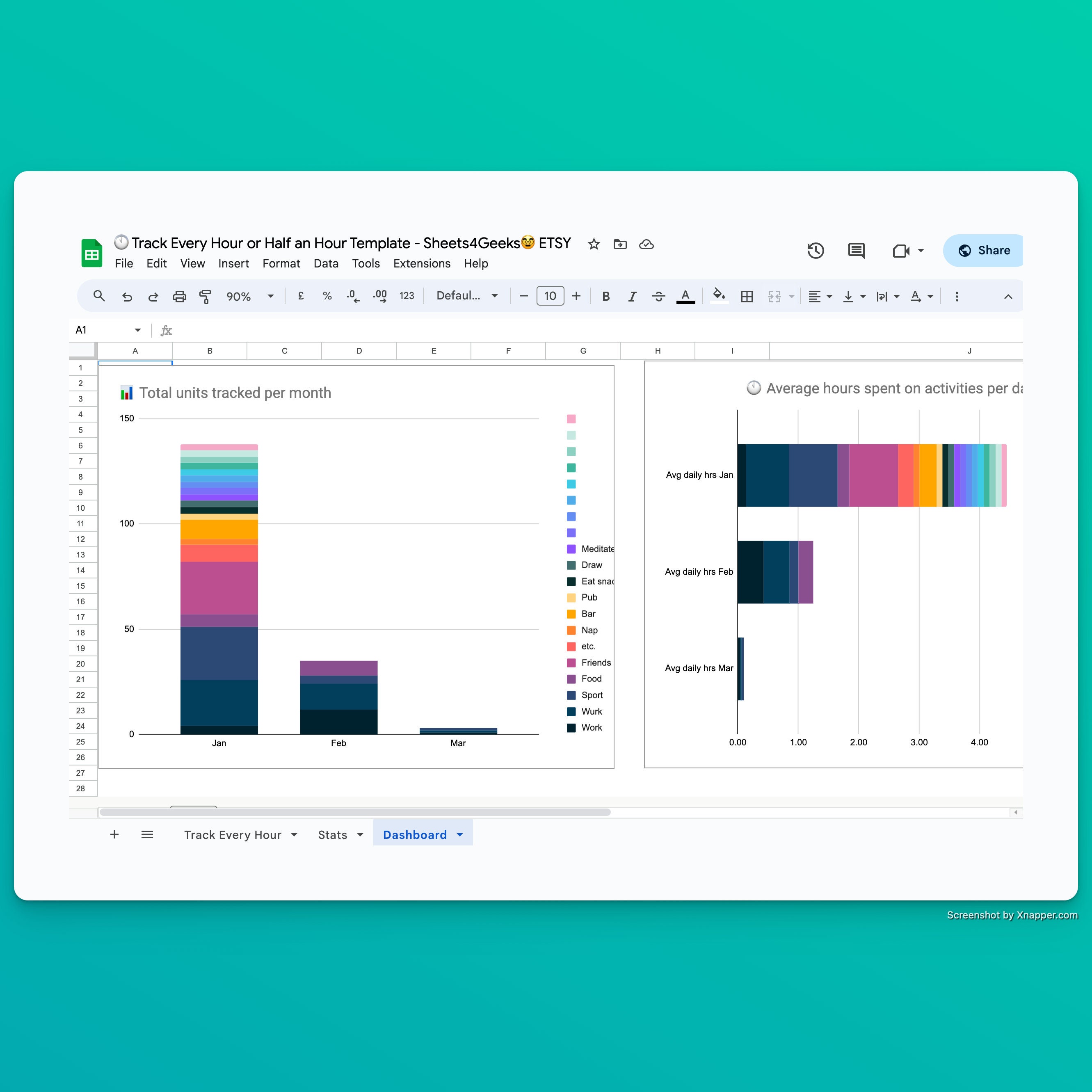 Time Tracker: Google Sheets Time Management Template (instant Download ...