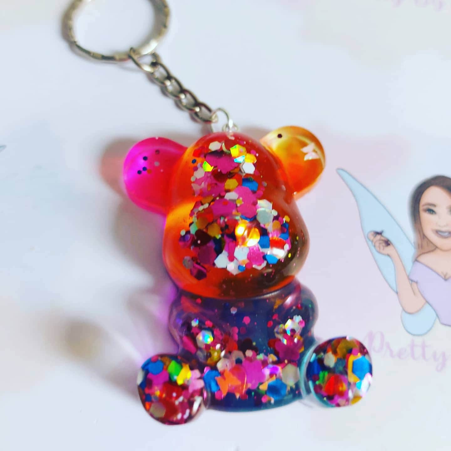 Teddy keyring Teddy hug keyring bag accessory rainbow | Etsy