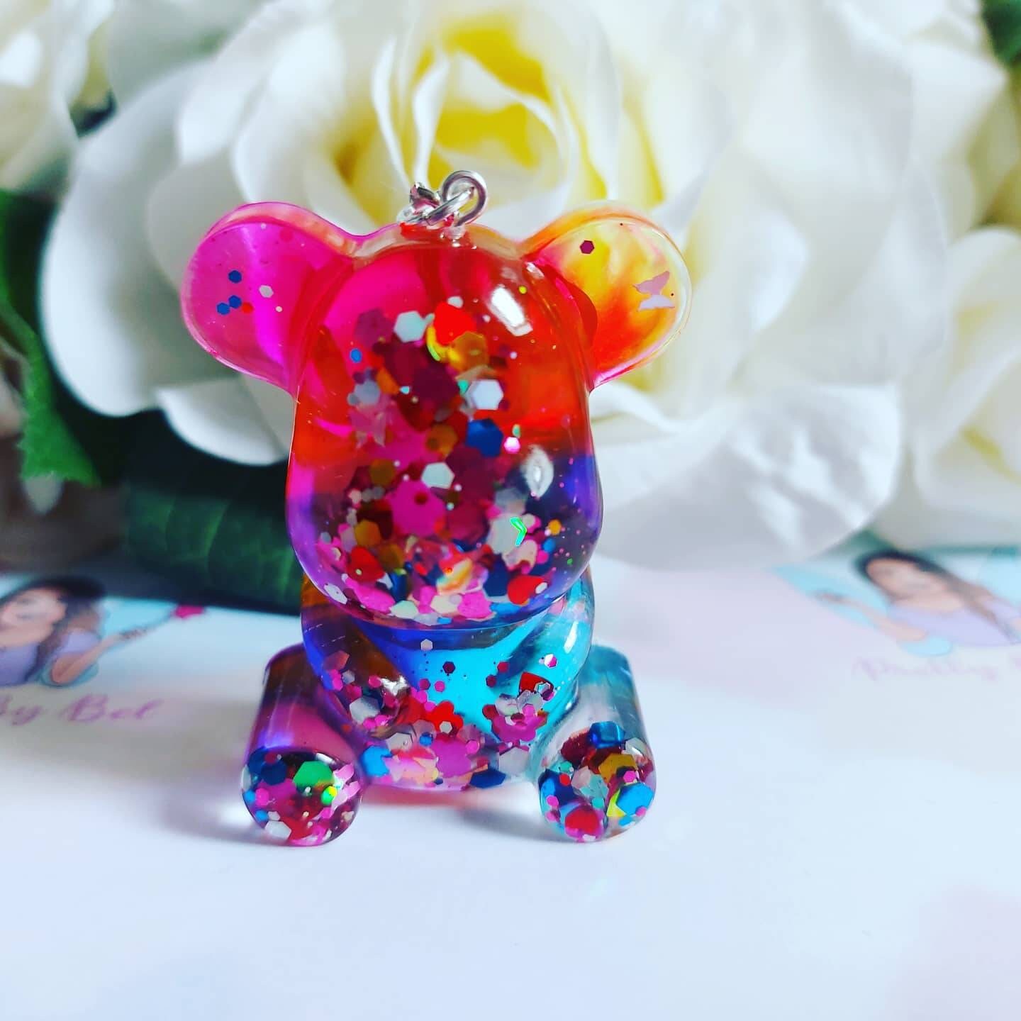 Teddy Keyring Teddy Hug Keyring Bag Accessory Rainbow - Etsy UK