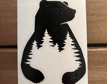 Bear Sticker Black Bear Decal Bear Magnet Car Decoration - Etsy