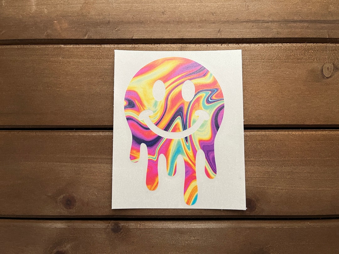 Melting Smiley Face Sticker - Etsy