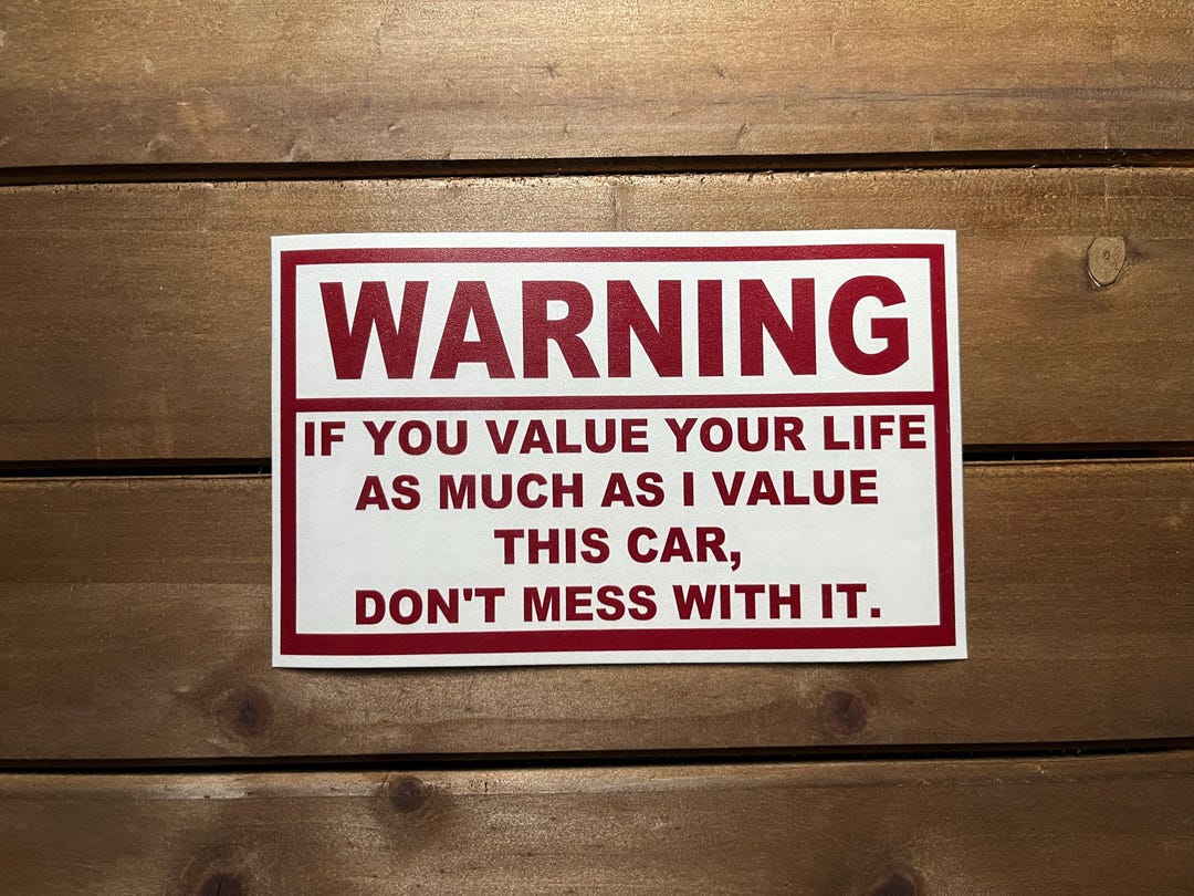 Car Warning Decal | Funny Stickers | Warning Labels | Racecar | Nice ...