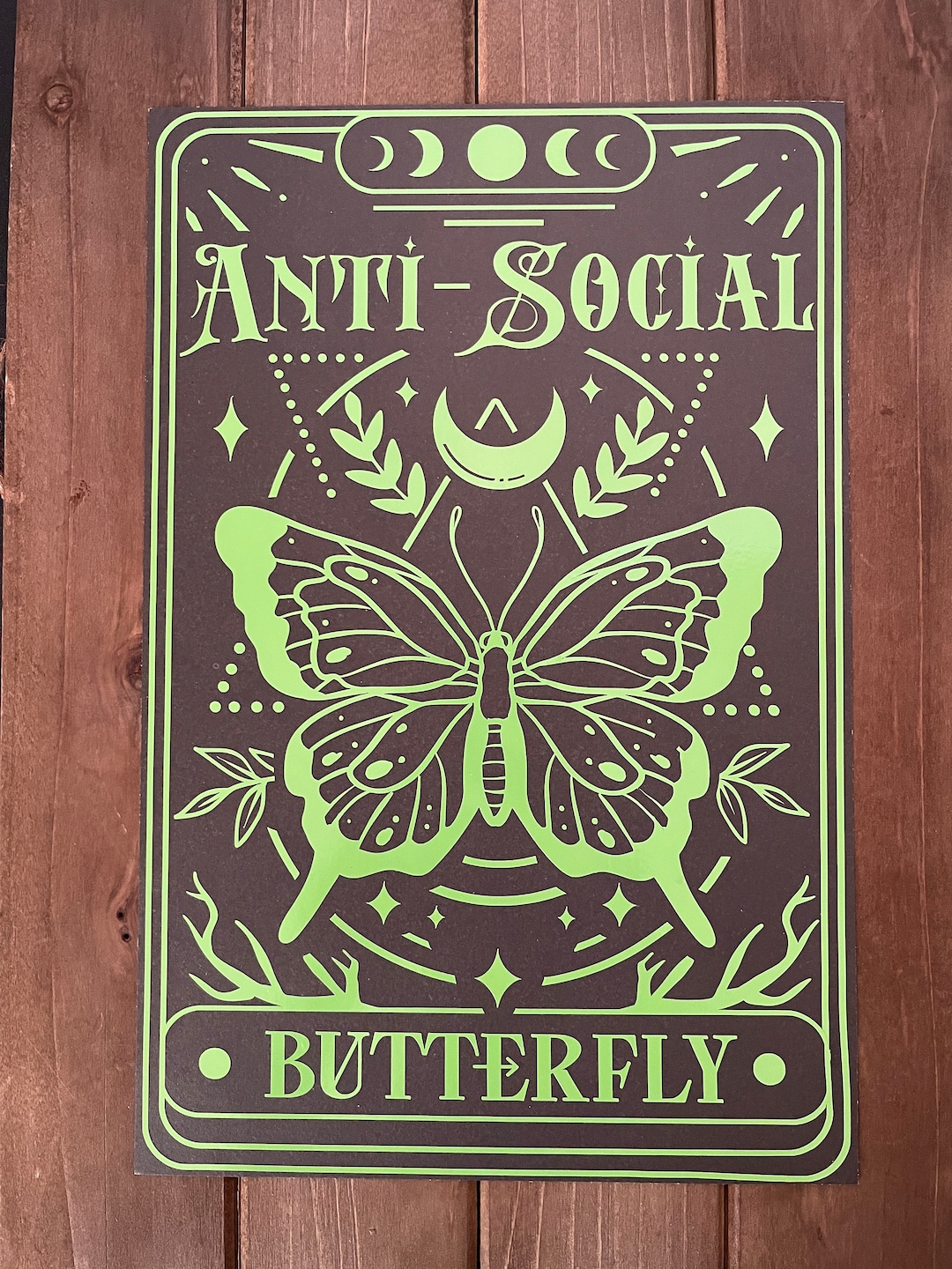Anti-social Butterfly Cardstock Tarot Card | Tarot | Humor | Gothic ...