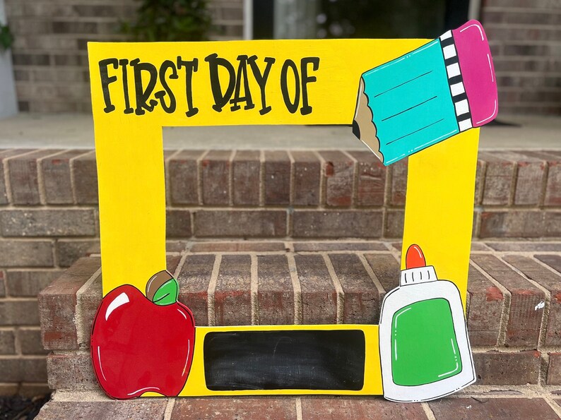 First Day of School Photo Frame Sign Board - Etsy