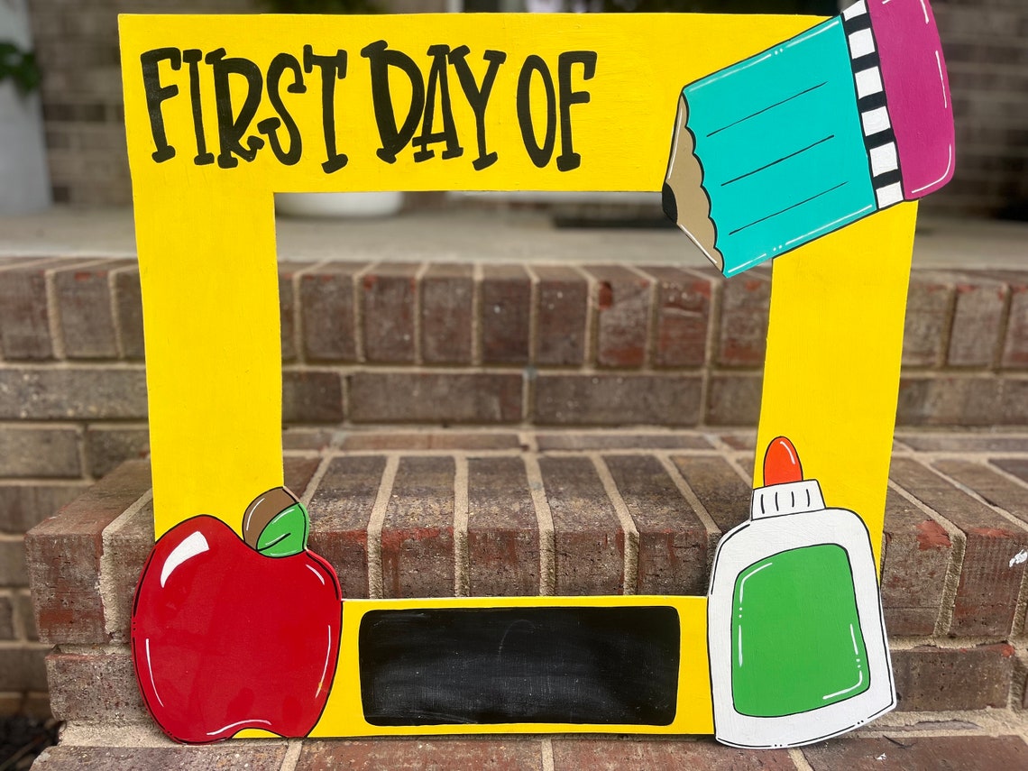 First Day of School Photo Frame Sign Board - Etsy