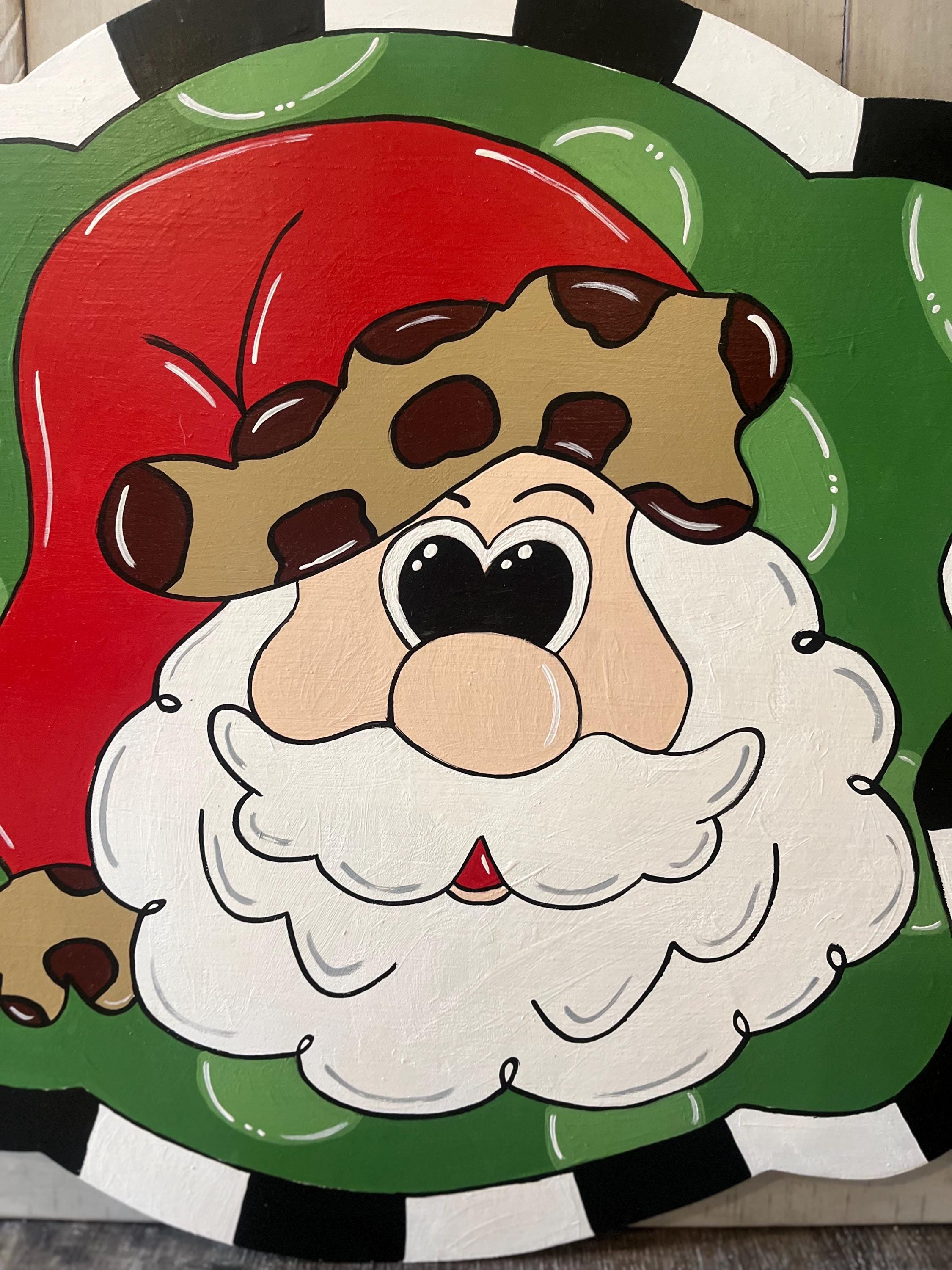 Santa Door Hanger Sign, Christmas Decor, Merry Christmas Sign ...