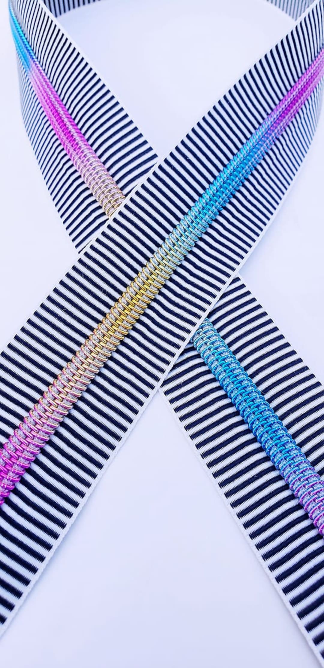 Zebra Zipper Tape With Rainbow Teeth Size 5 Zipper by the - Etsy