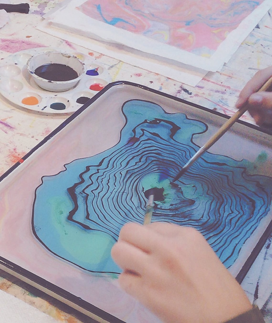 Suminagashi Art Kit: the Japanese Art of Paper Marbling - DIY ...