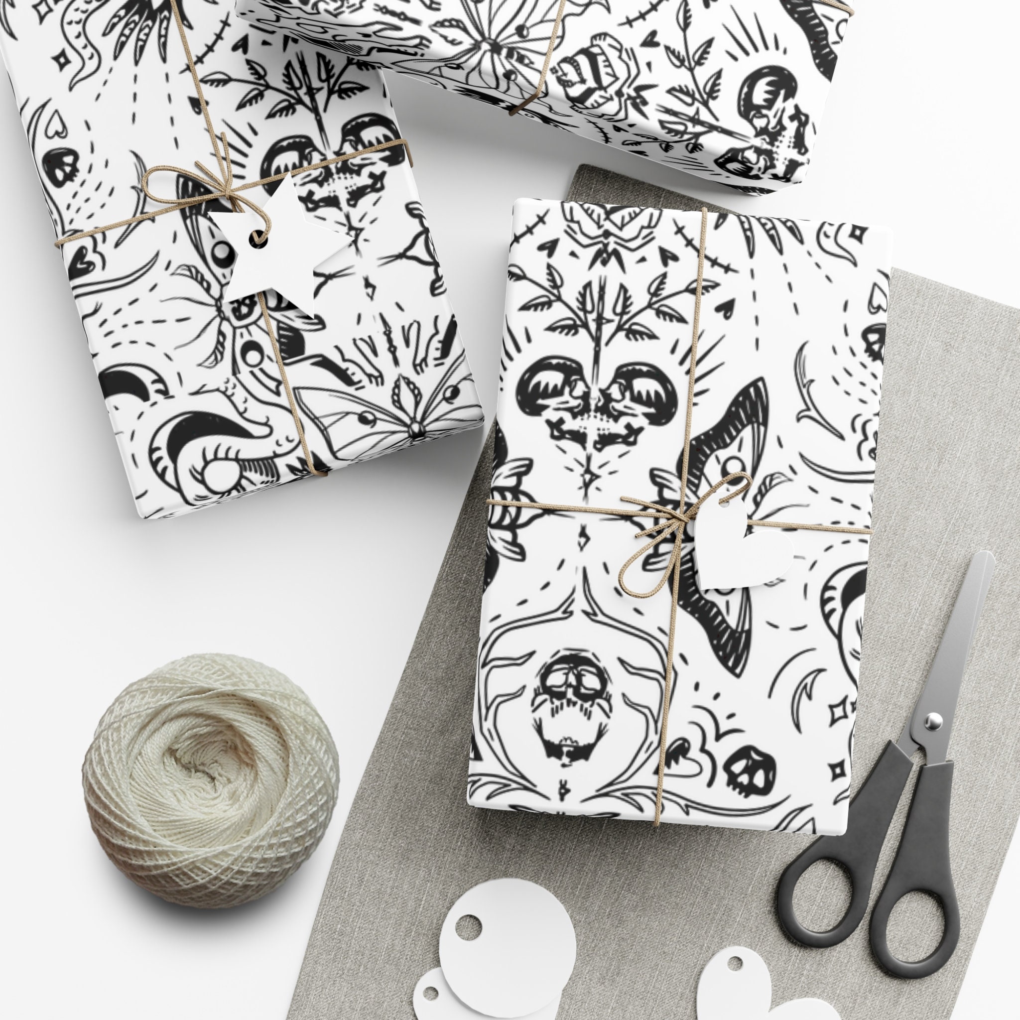 Gothic Gift Wrap Gothic Wrapping Paper Goth Gift Wrapping Paper Unique ...