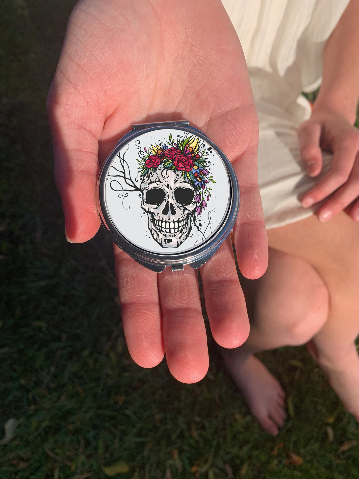 Goth Accessories Round Compact Mirror Skull Queen Goth - Etsy Australia