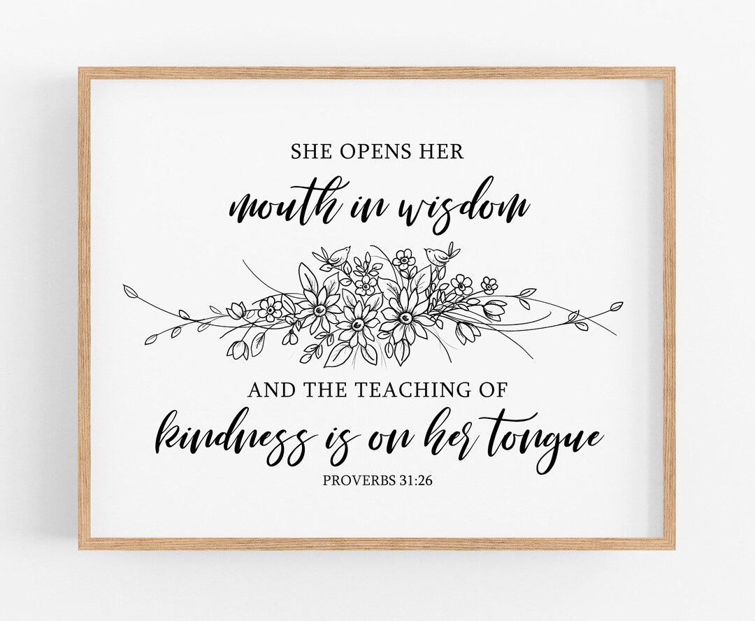 Proverbs 31, Wisdom, Bible Verse Wall Art, Scripture Art Printable ...