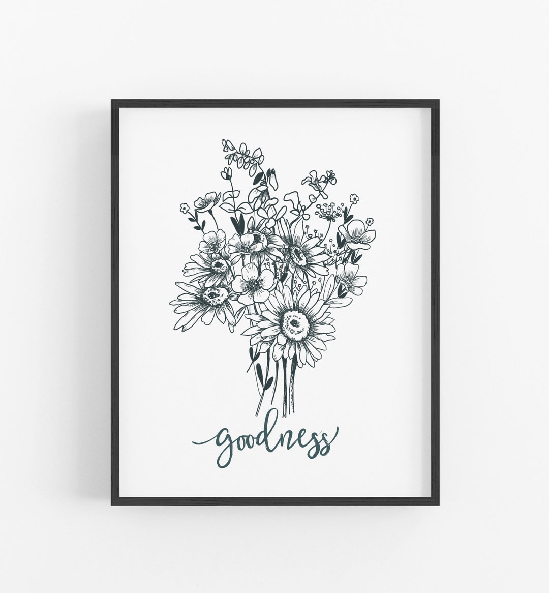 Goodness, Fruit of the Spirit, Bible Art Printable, Botanical Line Art ...