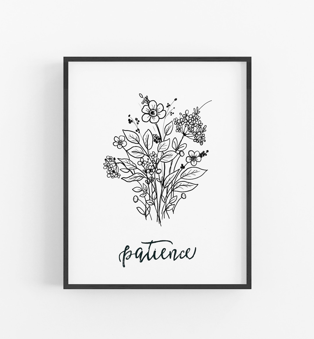 Patience, Fruit of the Spirit, Bible Art Printable, Botanical Line Art ...