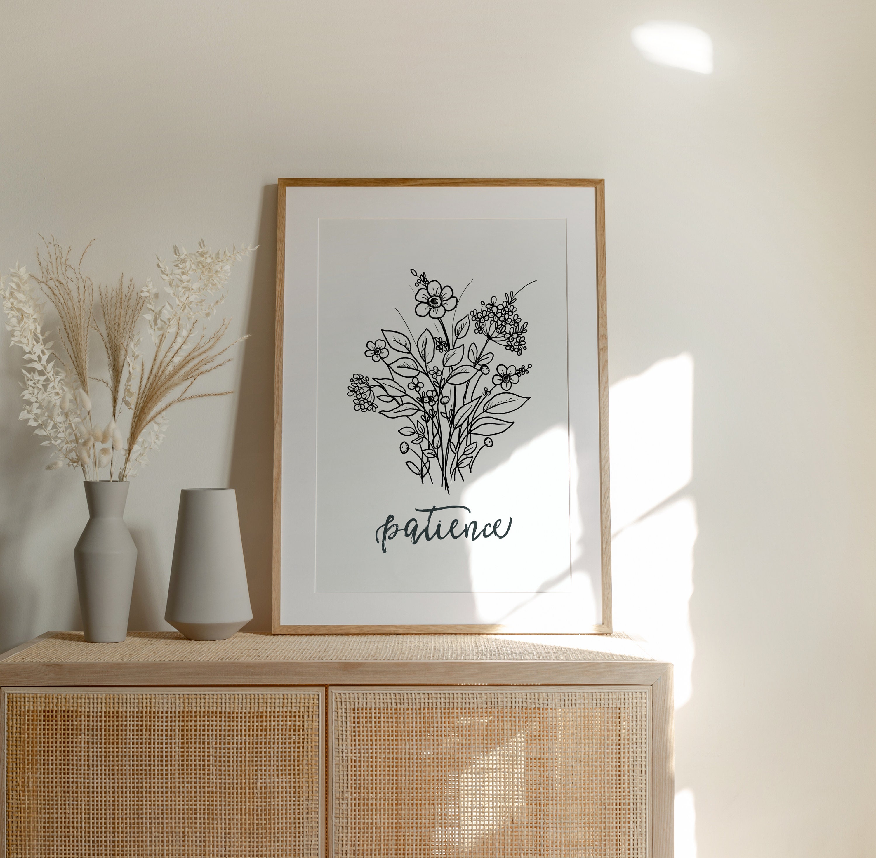 Patience, Fruit of the Spirit, Bible Art Printable, Botanical Line Art ...