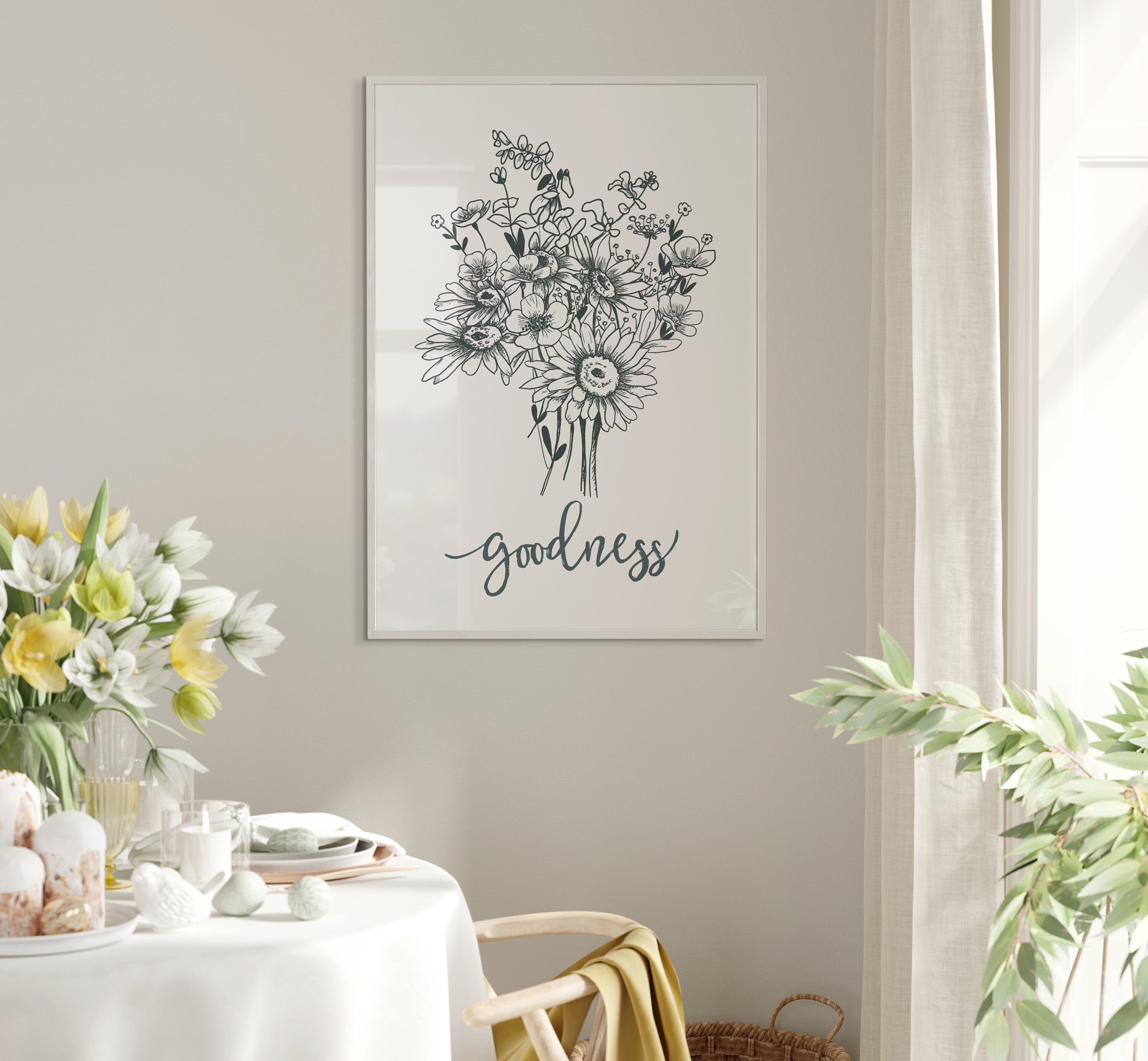 Patience, Fruit of the Spirit, Bible Art Printable, Botanical Line Art ...
