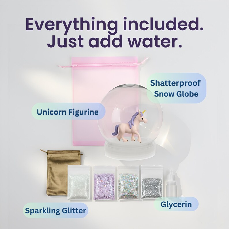 Unicorn Shatterproof Snow Globe Craft Kit for Kids | Unicorn Birthday ...